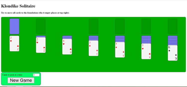 Klondike Solitaire Card Game in JavaScript Free Source Code | SourceCodester
